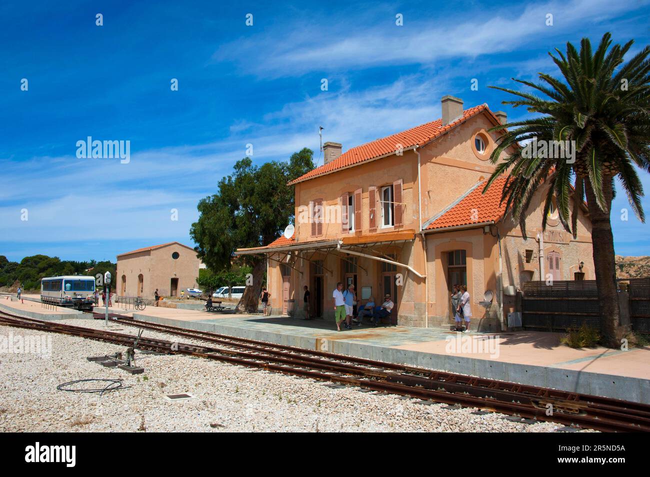 Train station, L'Ile-Rousse, Corsica, France Stock Photo - Alamy
