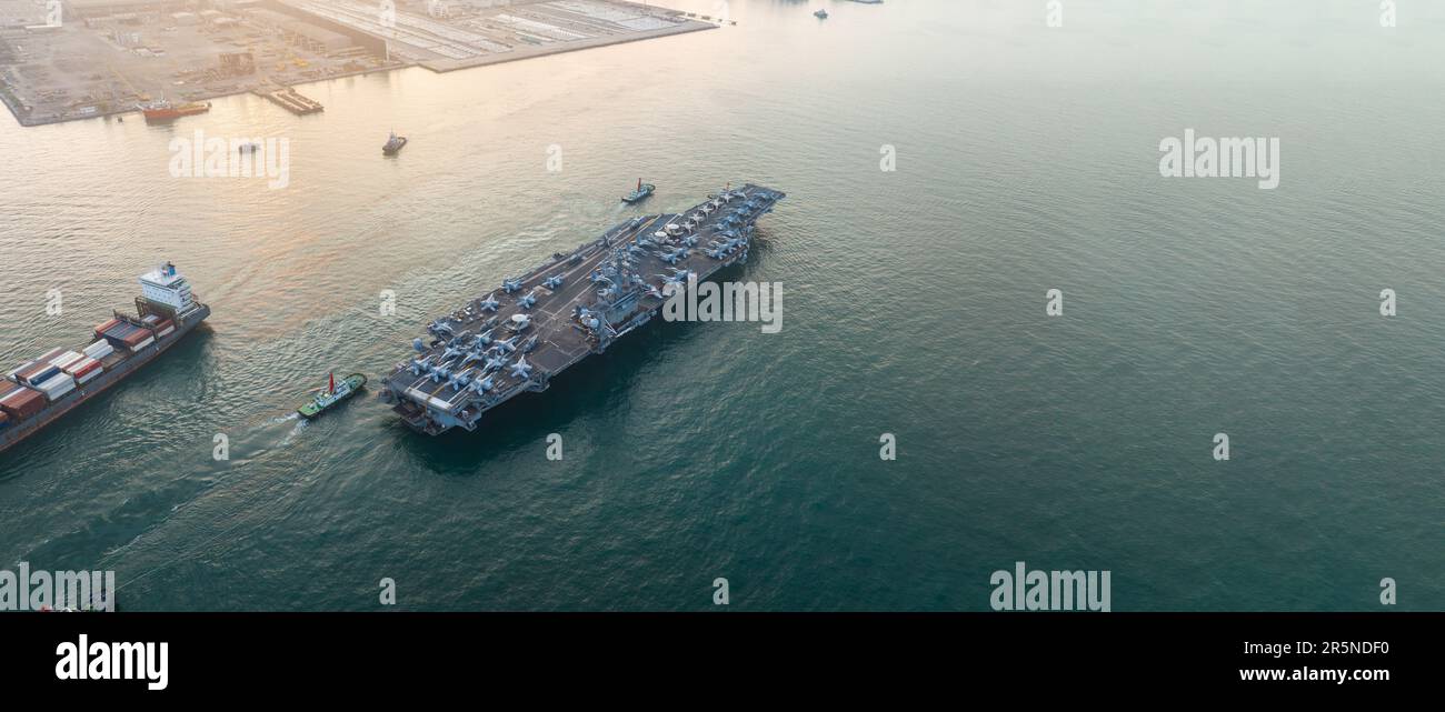 Nuclear War Ship, Military navy ship carrier full loading fighter jet ...