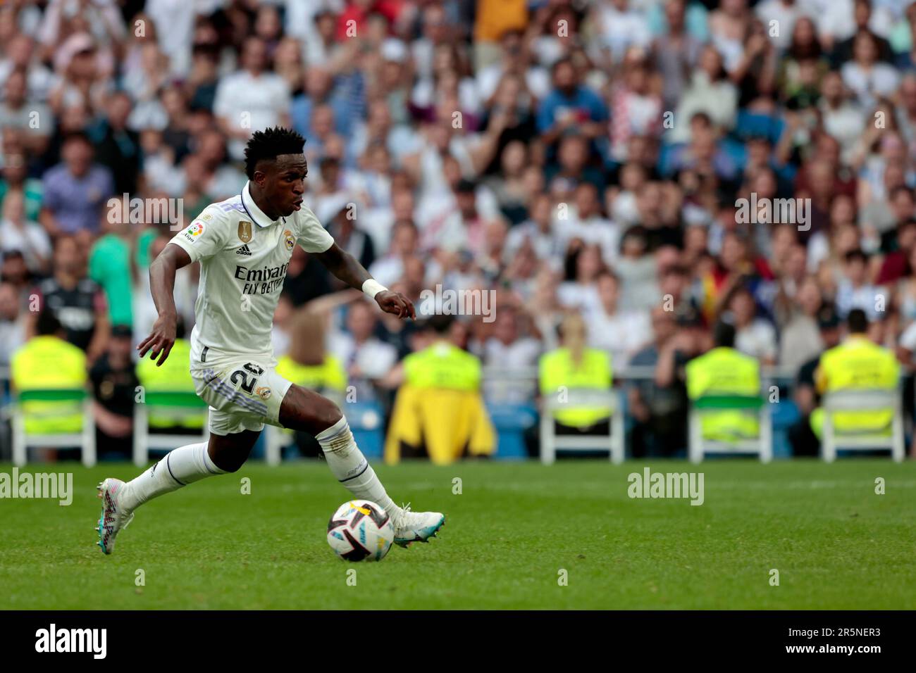 Madrid, Spain; 4.06.2023.- Vinicius Jr. scores a goal disallowed for ...