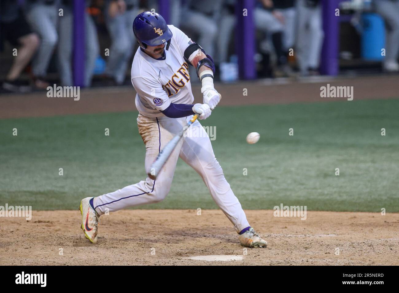 Baton Rouge, LA, USA. 4th June, 2023. LSU's Hayden Travinski (25 ...