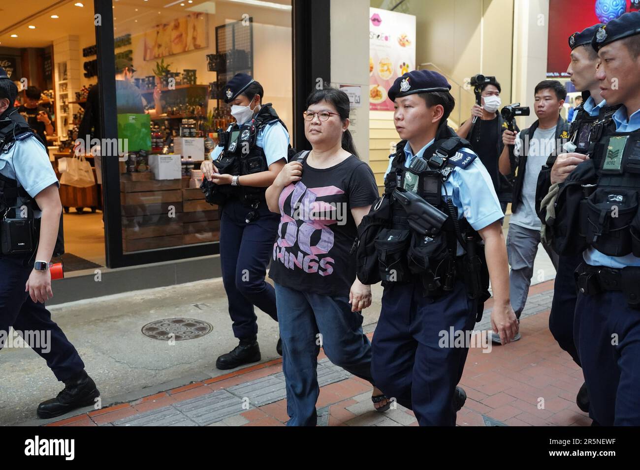 April 6 2023 Hong Kong China Police Detain Mak Yin Ting Former