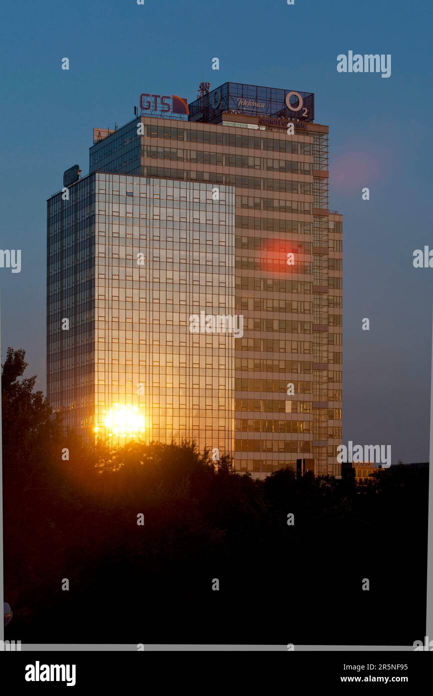 Modern high-rise building, glass facade, Slovakia, Bratislava Stock ...