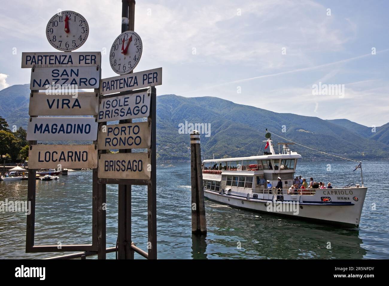 Mooring Bridge, Ship Capriolo, Lake Maggiore, Ascona, Locarno, Canton ...