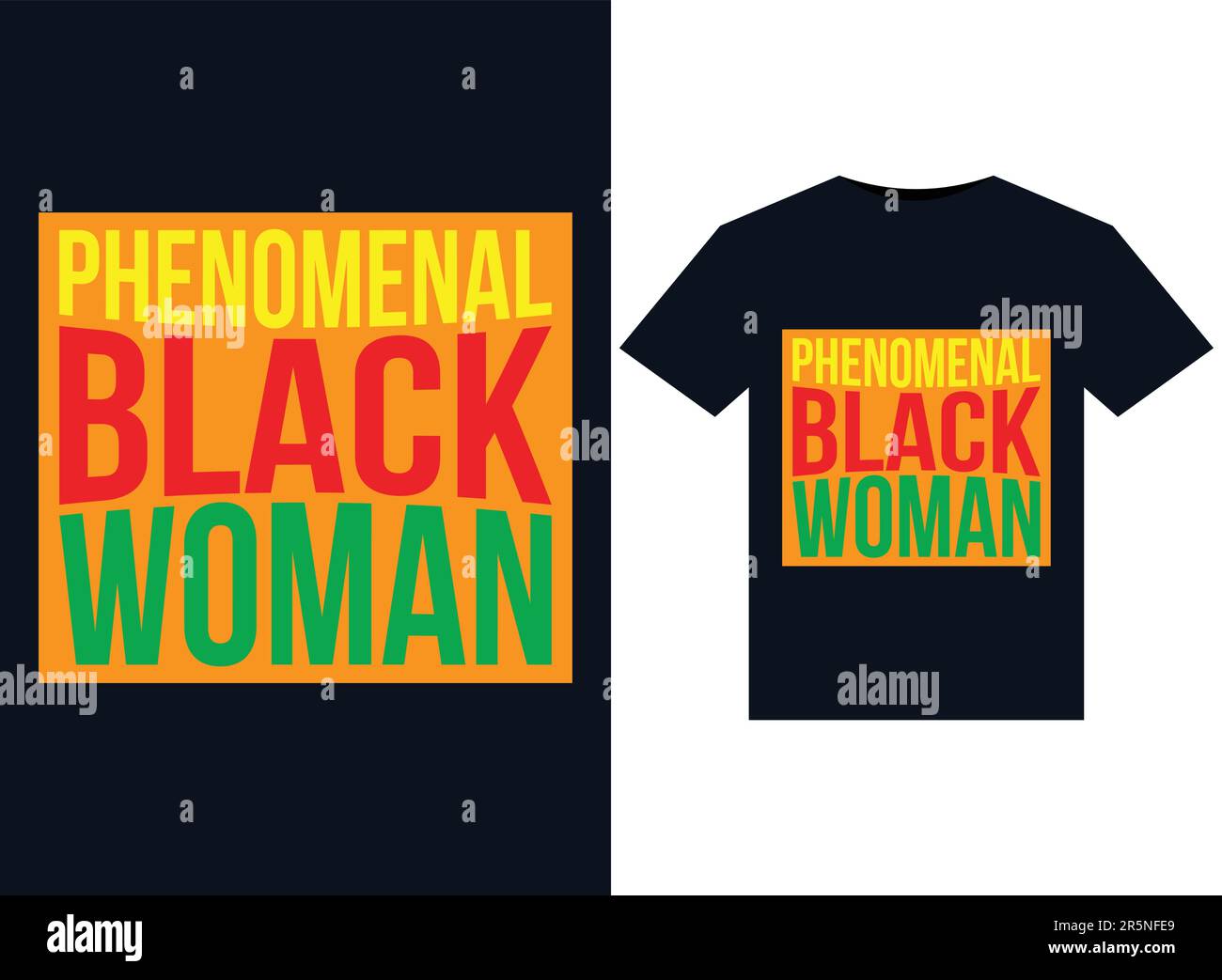 Phenomenal Black Woman illustrations for print-ready T-Shirts design ...