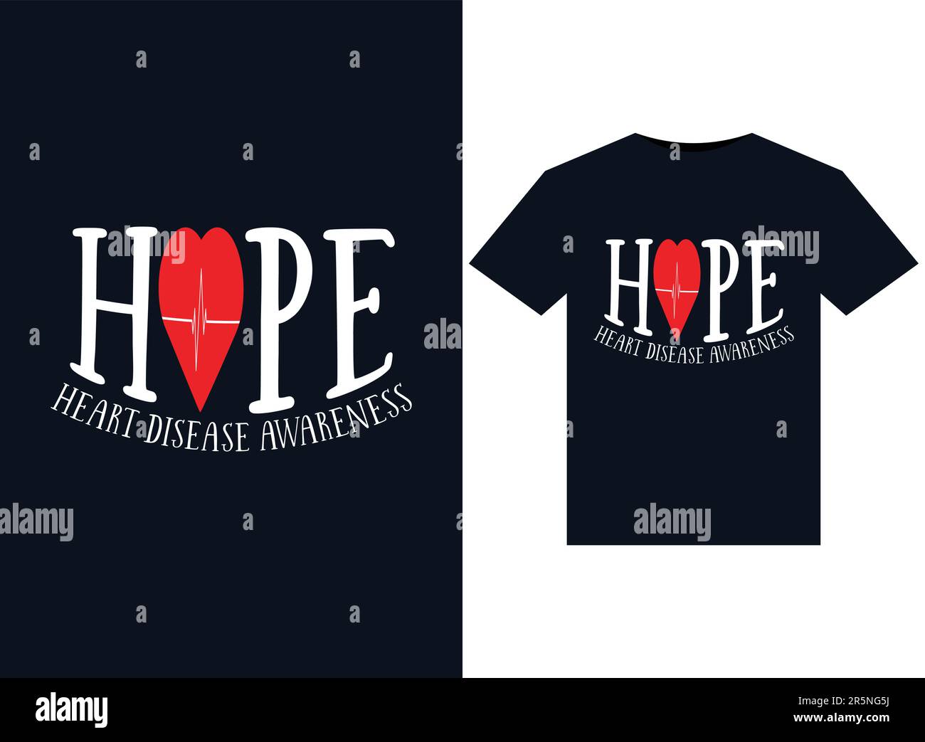 Hope Heart Disease Awareness illustrations for print-ready T-Shirts ...