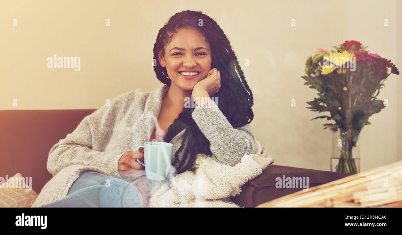 Embrace the boredom. a young woman enjoying a cup of coffee in her ...