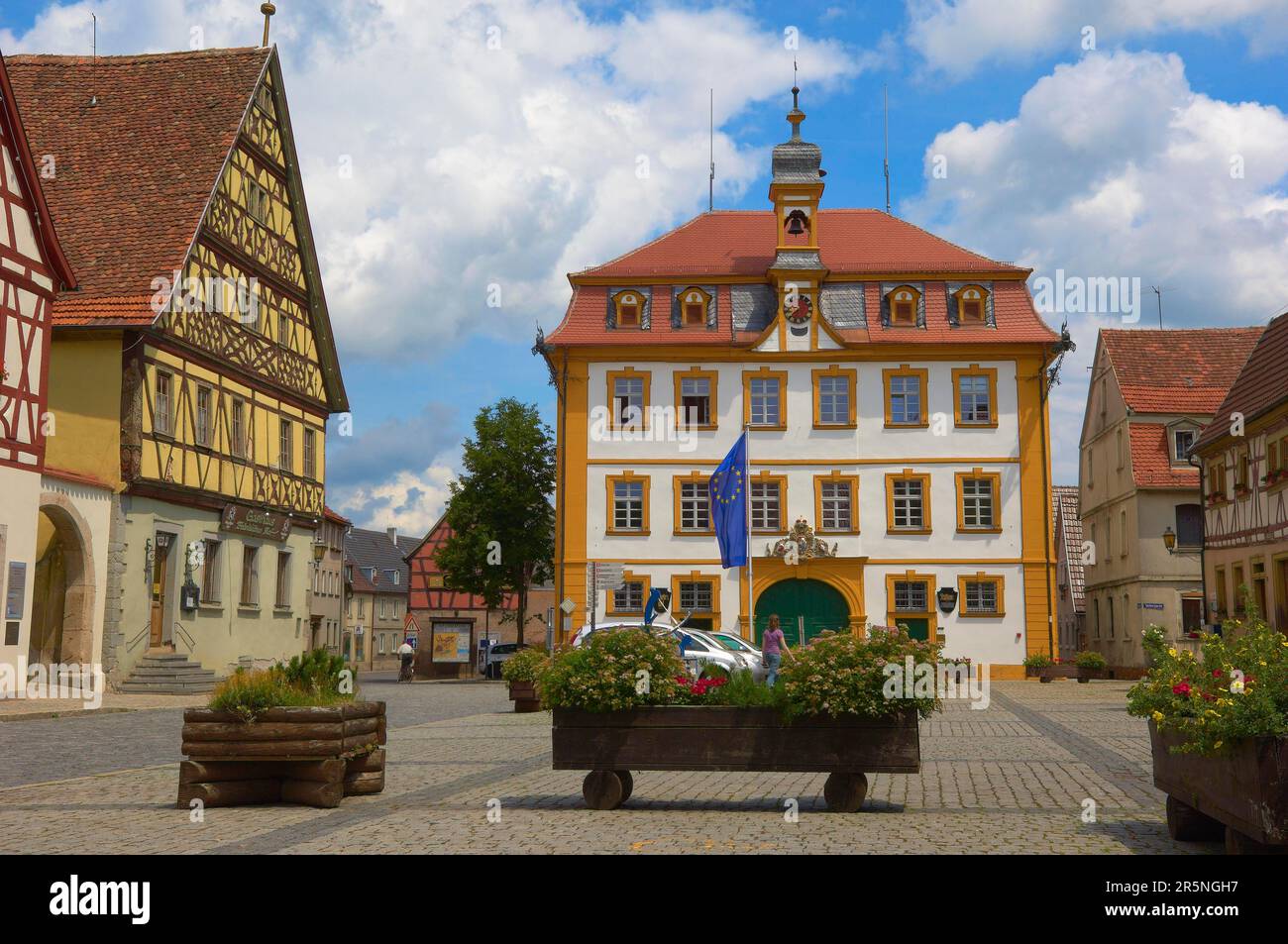 Rottingen, Town Hall, Romantic Road, Franconia, Roettingen Stock Photo ...