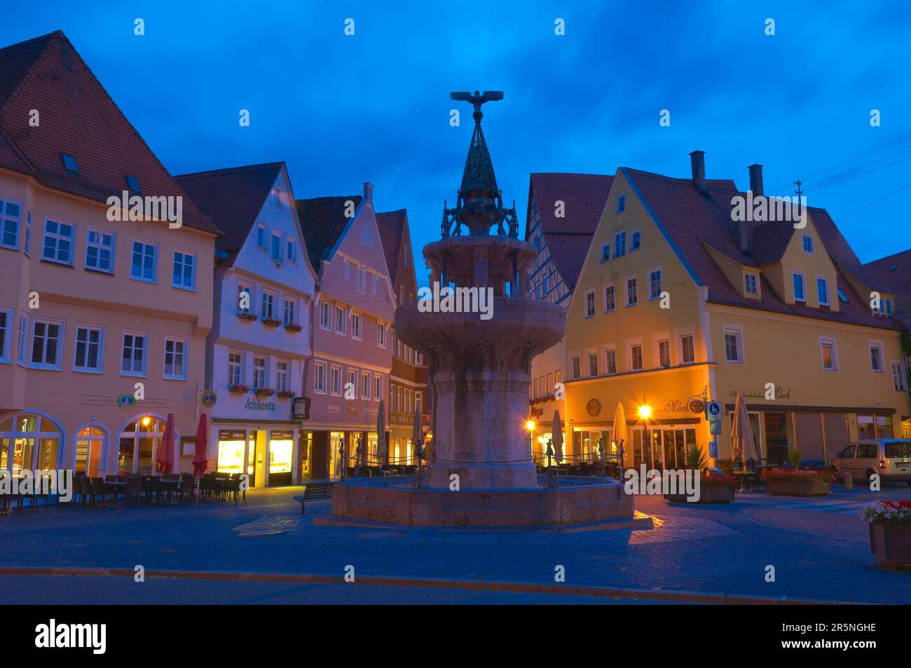 Nordlingen, Old Medieval Town, Romantic Road, Noerdlingen, Swabia Stock ...