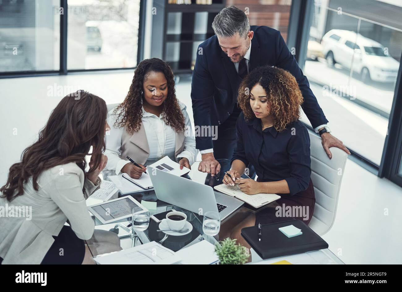 Meetings made easier with modern technology. a group of colleagues ...