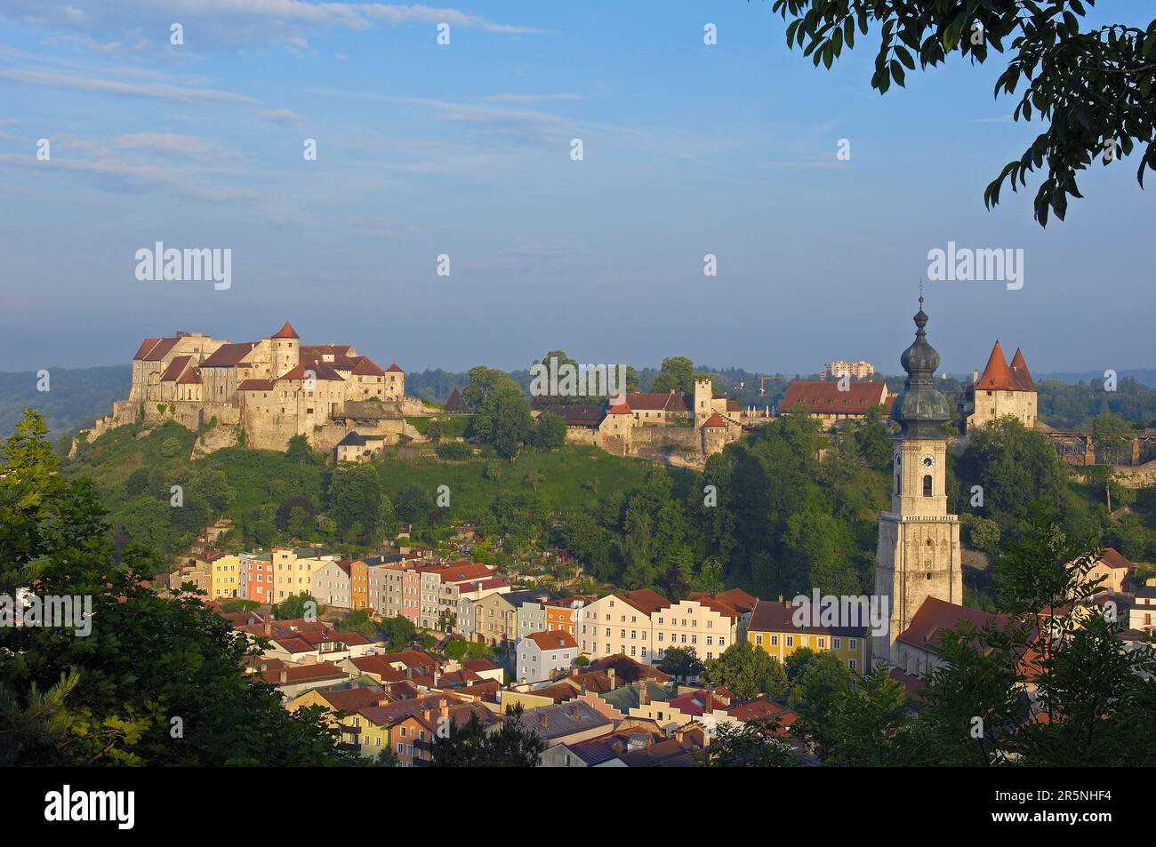 Burghausen, castle, Upper Bavaria, Altoetting district, view from ...
