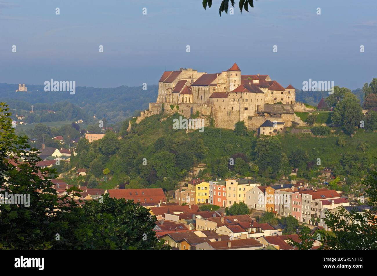 Burghausen, castle, Upper Bavaria, Altoetting district, view from ...