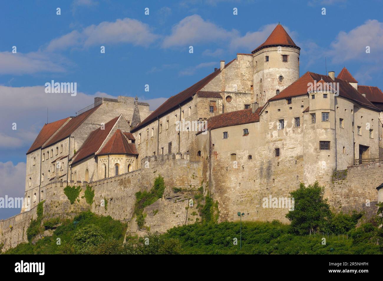 Burghausen, castle, Upper Bavaria, Altoetting district, view from ...