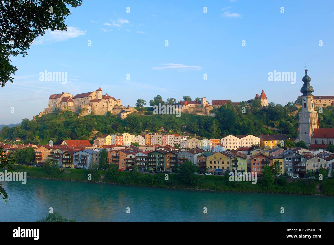 Burghausen, castle, Upper Bavaria, Altoetting district, view from ...