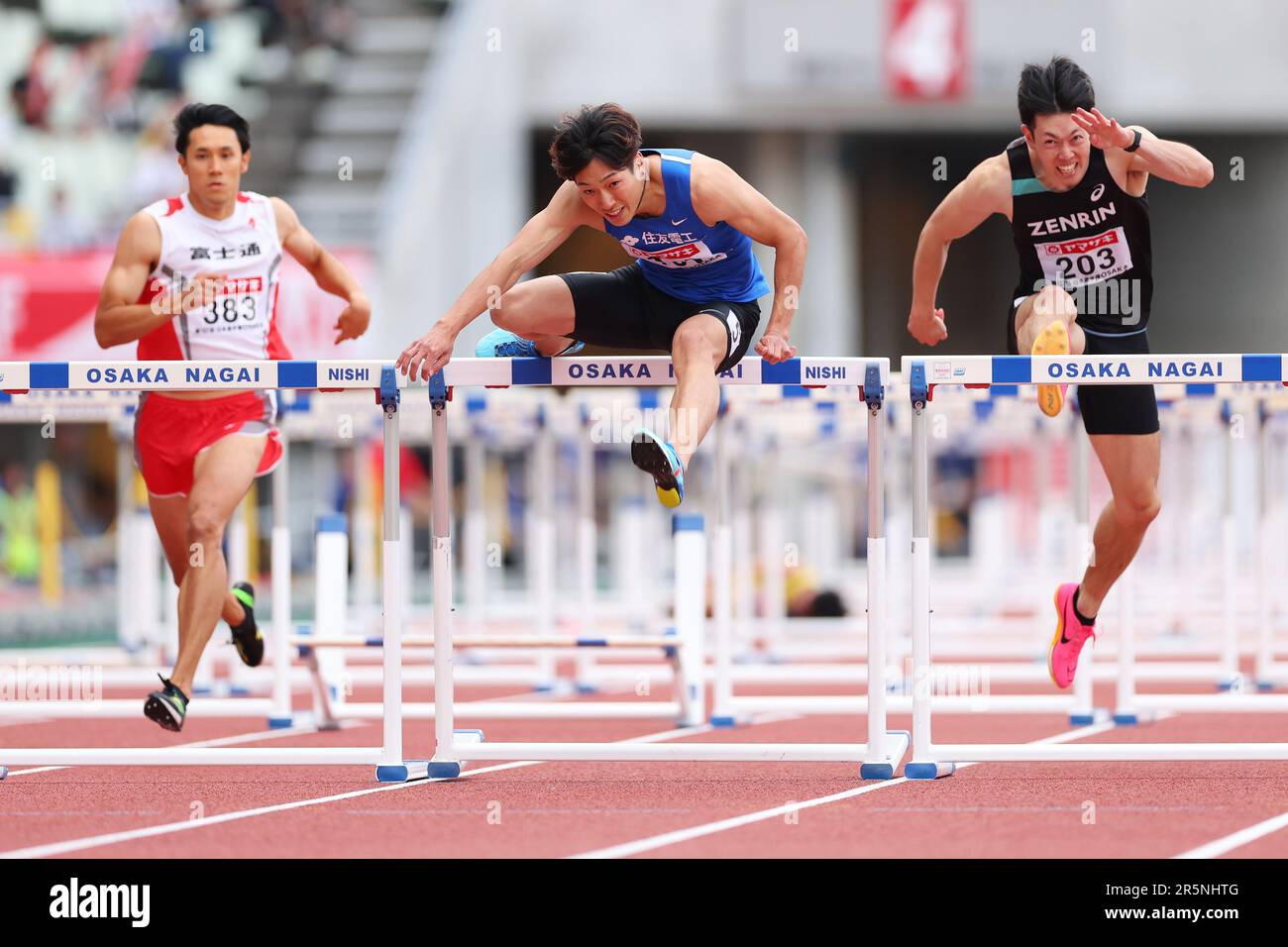 Osaka, Japan. 4th June, 2023. (L to R) Shuhei Ishikawa, Syunsuke Izumiya, Shunya Takayama ...