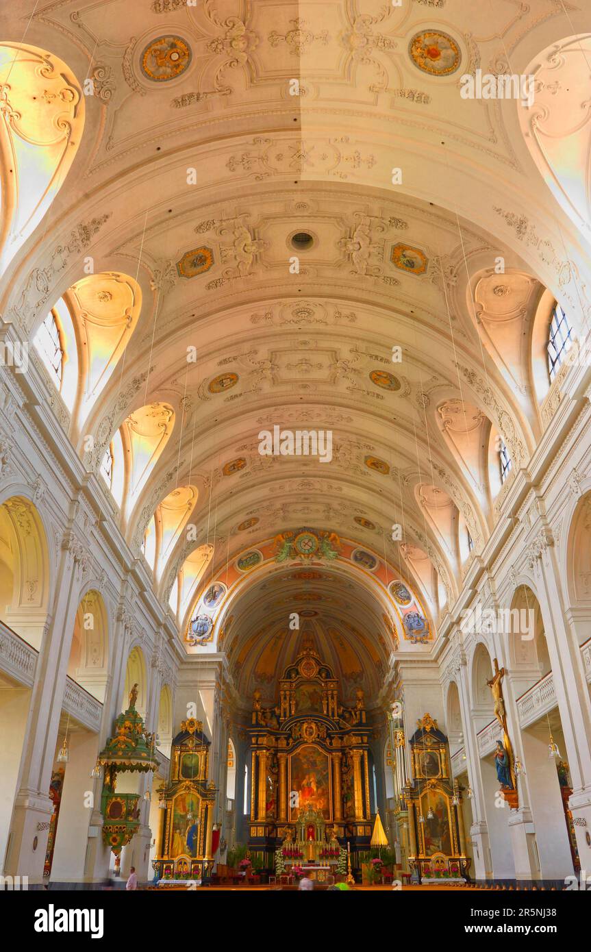 Pilgrimage town of Altoetting, Basilica of St. Anna, neo-baroque church ...