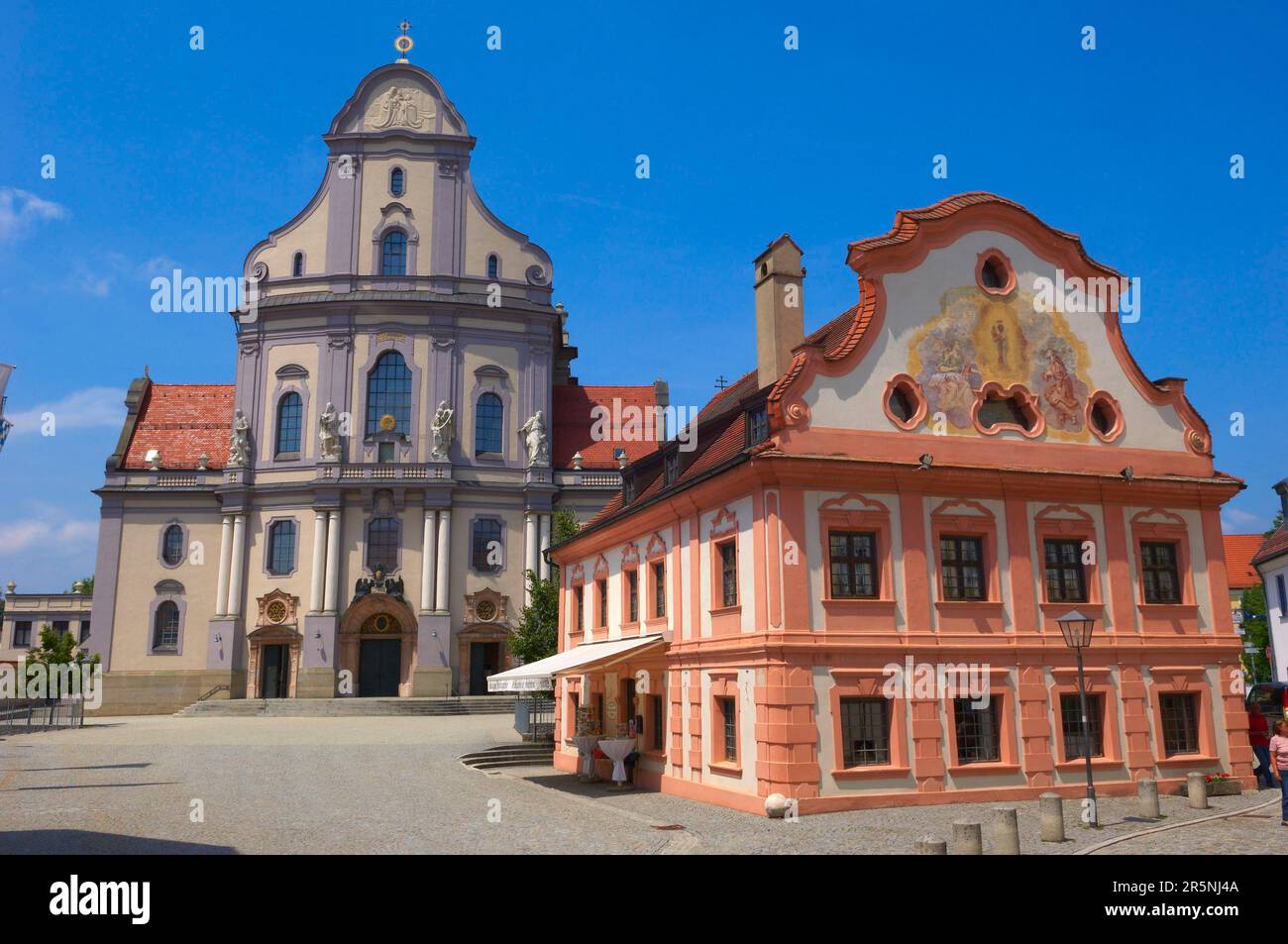 Pilgrimage town of Altoetting, Basilica of St. Anna, neo-baroque church ...