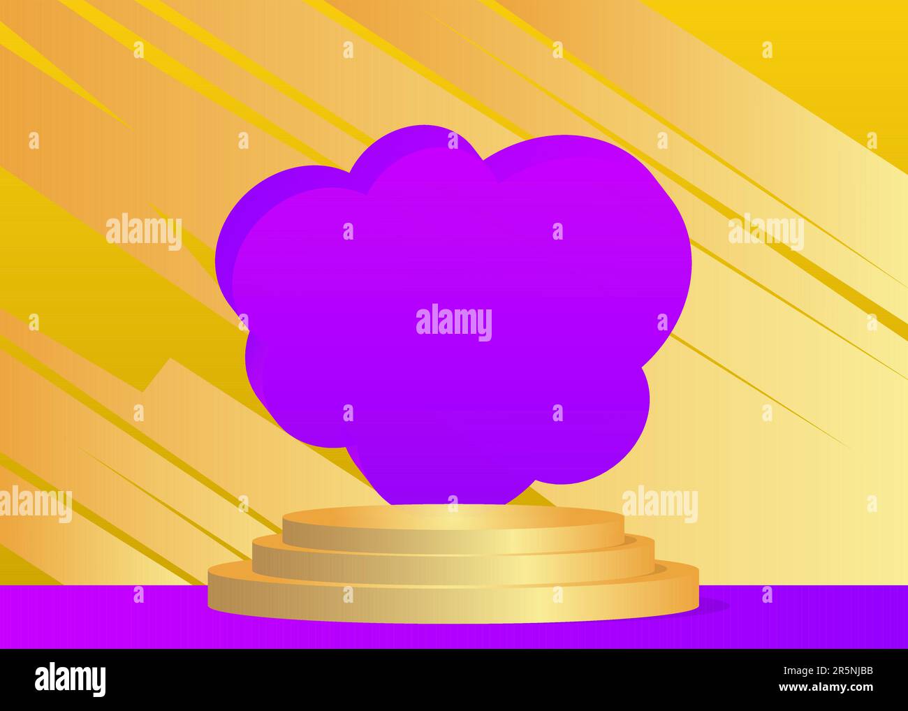 Abstract Yellow, Gold and Purple product display. Mockup vector 3D ...