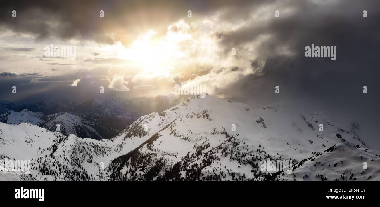 Aerial Panoramic View of Canadian Mountain Landscape. Squamish, British ...