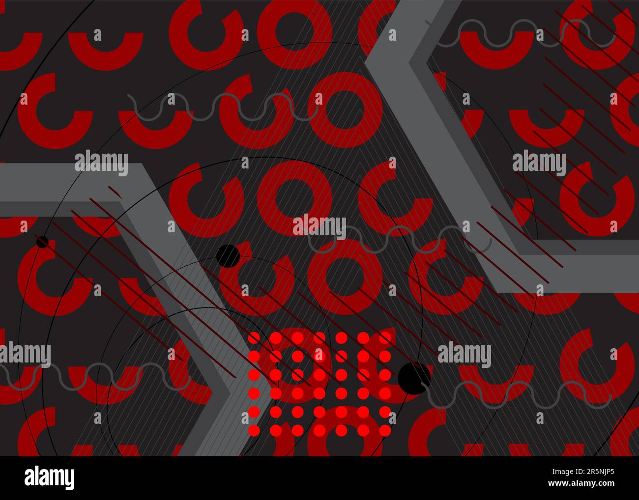 Black and red vintage geometric theme poster banner. Retro abstract ...