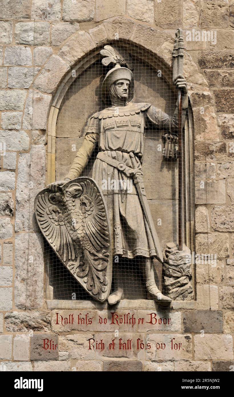 Stone relief Cologne farmer, he, Eigelsteintorburg, Cologne, North ...