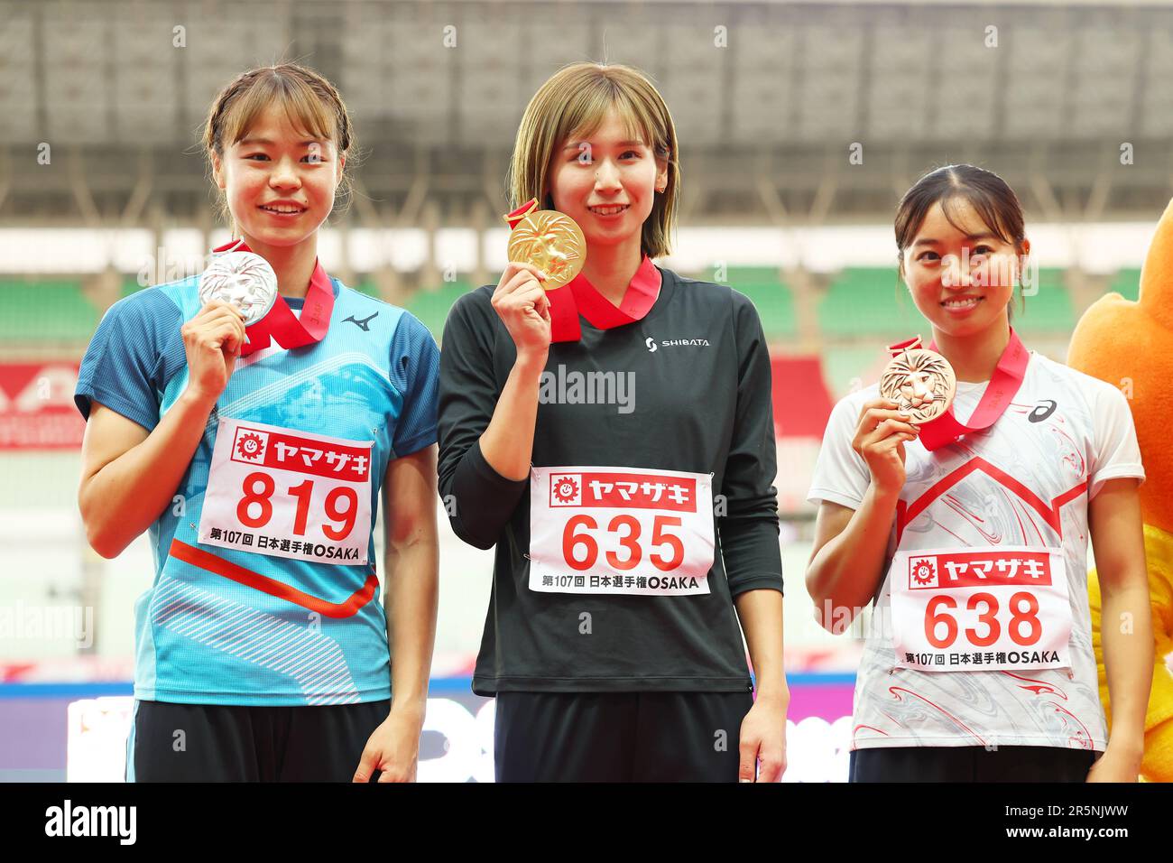 Osaka, Japan. 4th June, 2023. (L to R) Maya Takeuchi, Sumire Hata, Ayaka Kora Athletics : The ...