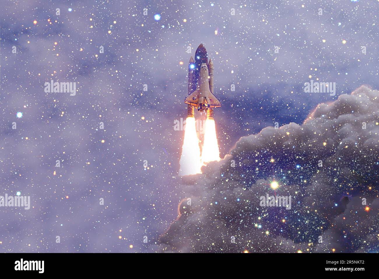 Space Shuttle Atlantis. Cosmos art. Elements of this image furnished by ...