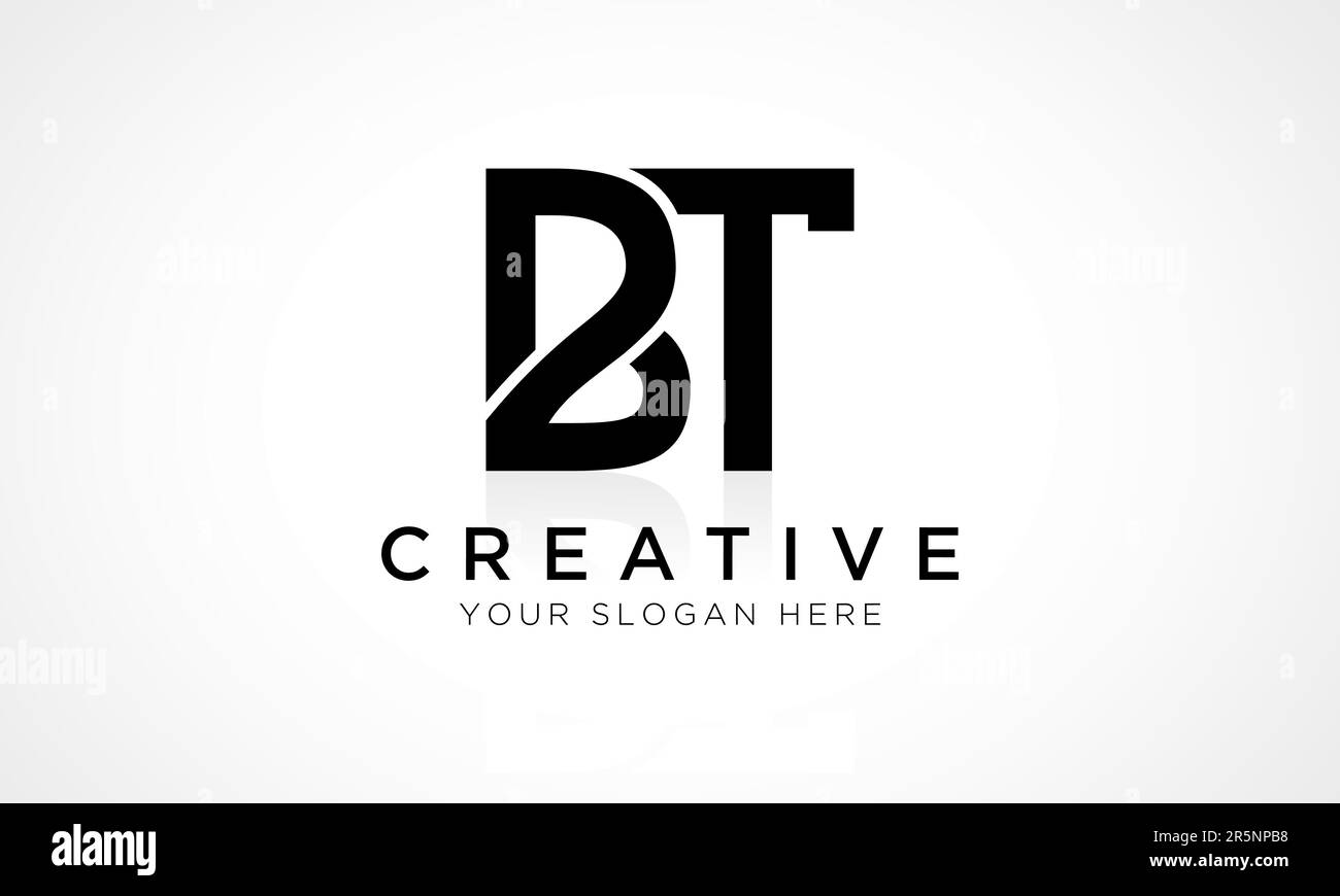 BT Letter Logo Design Vector Template. Alphabet Initial Letter BT Logo Design With Glossy ...