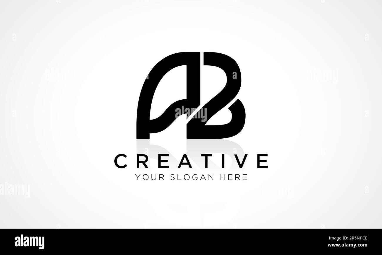 AB Letter Logo Design Vector Template. Alphabet Initial Letter AB Logo ...