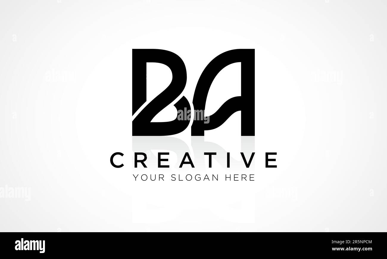 BA Letter Logo Design Vector Template. Alphabet Initial Letter BA Logo Design With Glossy ...