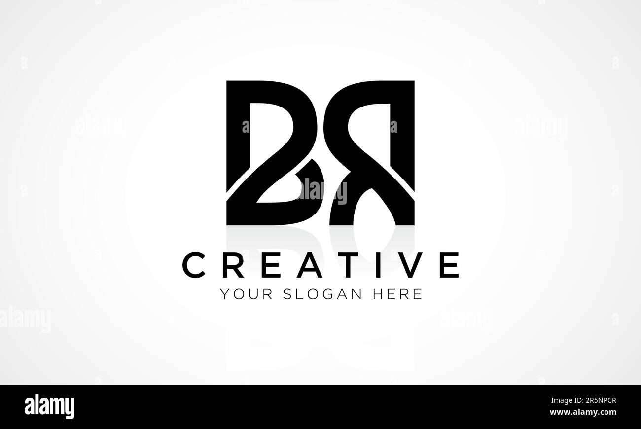 BR Letter Logo Design Vector Template. Alphabet Initial Letter BR Logo Design With Glossy ...