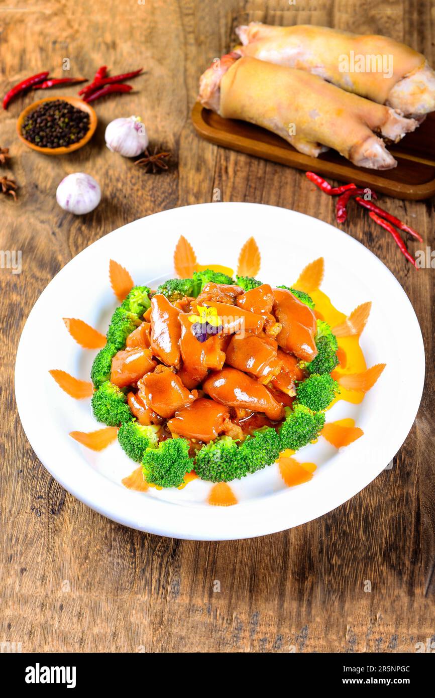 braised pig's trotters （Pork Hock，pig feet）with brown soya sauce Stock ...