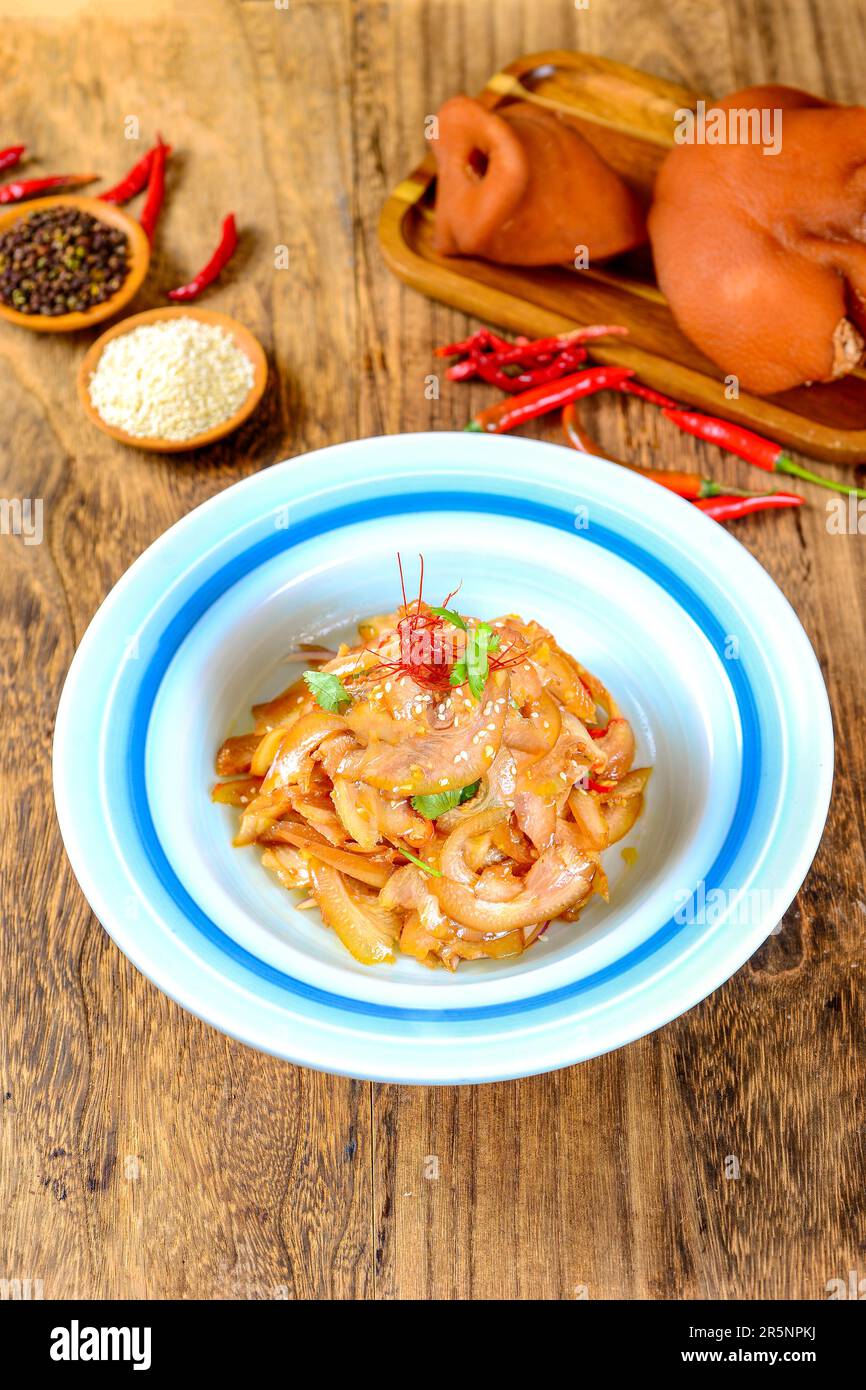 Traditional gourmet spicy pig ears Stock Photo - Alamy