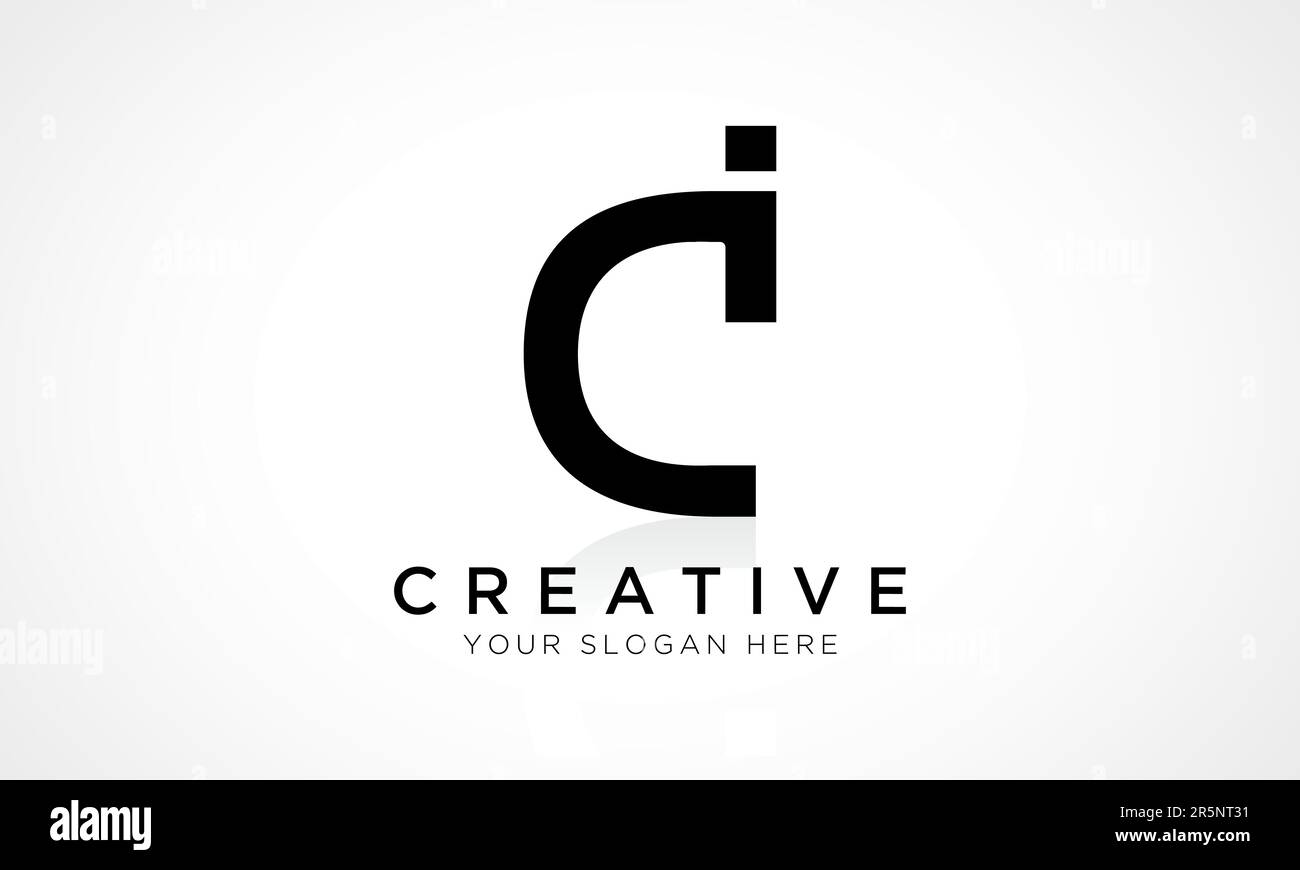 CI Letter Logo Design Vector Template. Alphabet Initial Letter CI Logo Design With Glossy ...