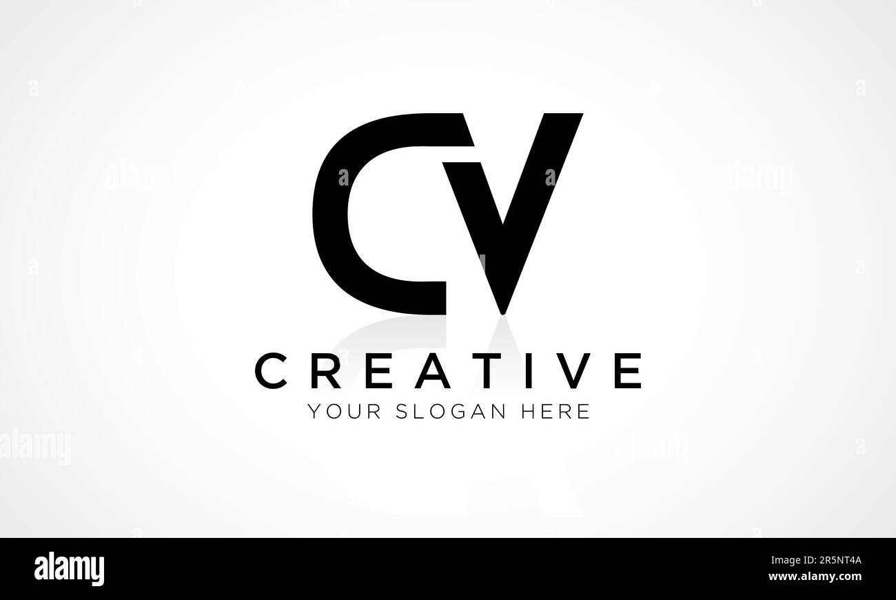 CV Letter Logo Design Vector Template. Alphabet Initial Letter CV Logo ...