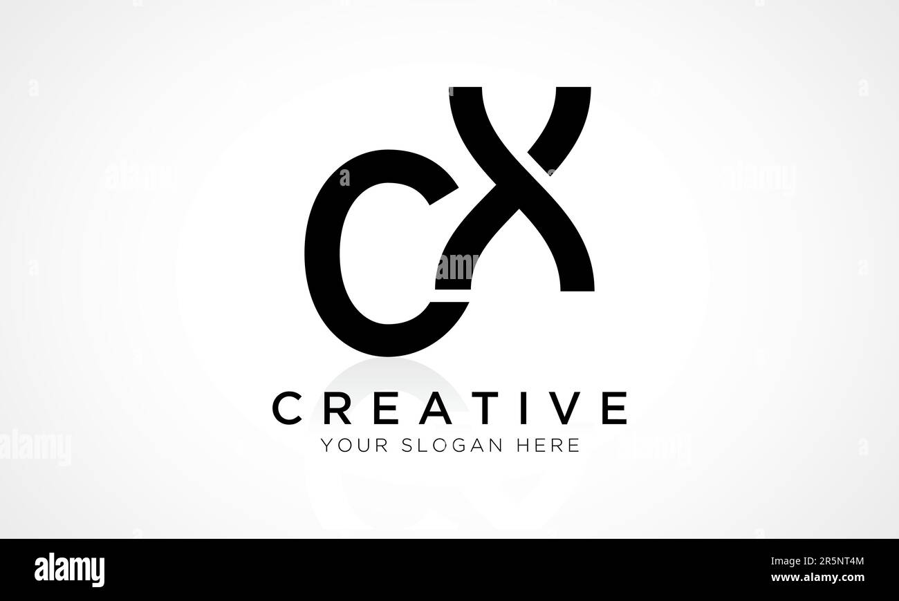 CX Letter Logo Design Vector Template. Alphabet Initial Letter CX Logo Design With Glossy ...