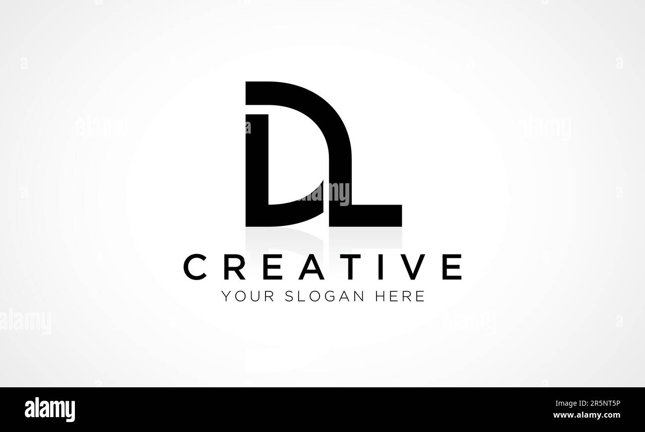 DL Letter Logo Design Vector Template. Alphabet Initial Letter DL Logo Design With Glossy ...
