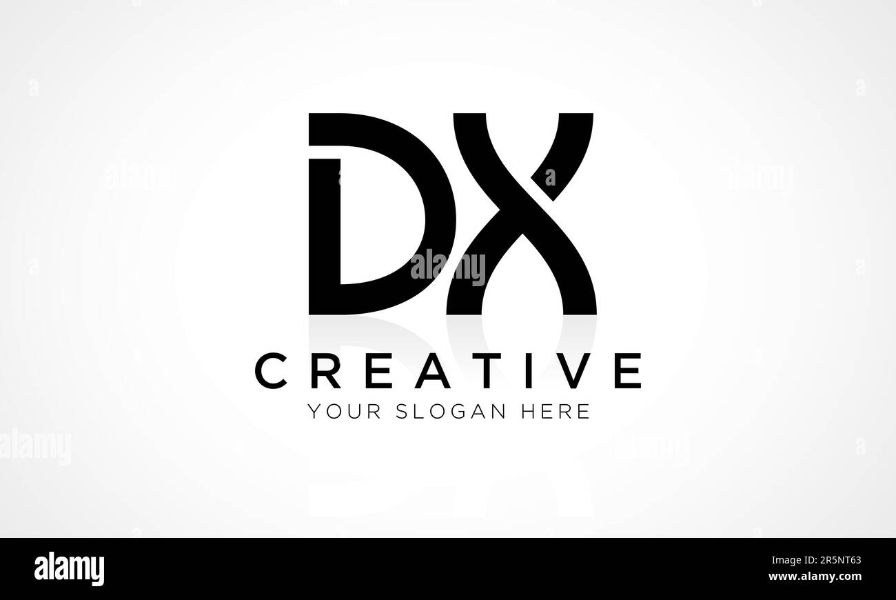 DX Letter Logo Design Vector Template. Alphabet Initial Letter DX Logo Design With Glossy ...