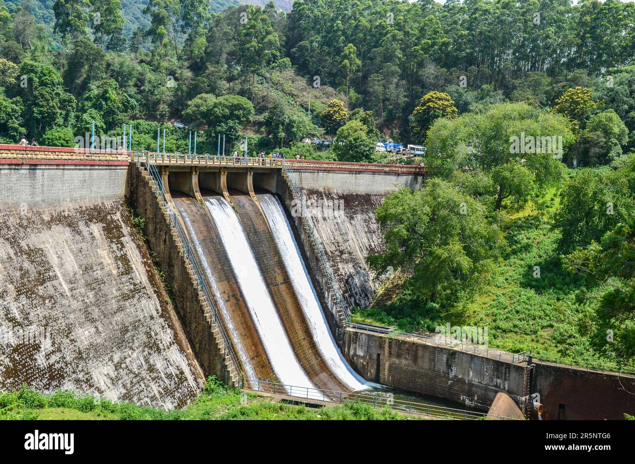 Spillway of a small dam Stock Photo - Alamy