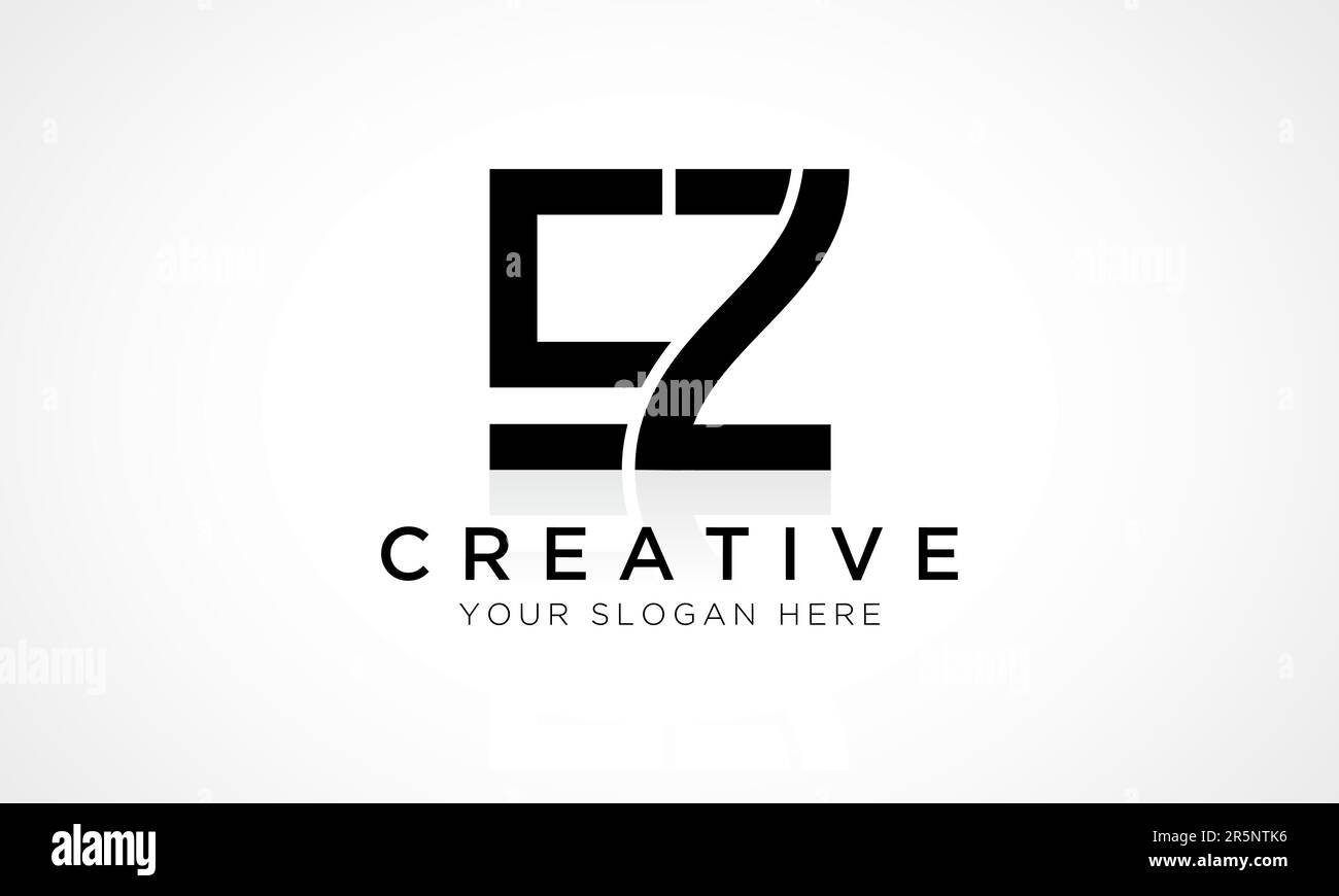 EZ Letter Logo Design Vector Template. Alphabet Initial Letter EZ Logo Design With Glossy ...