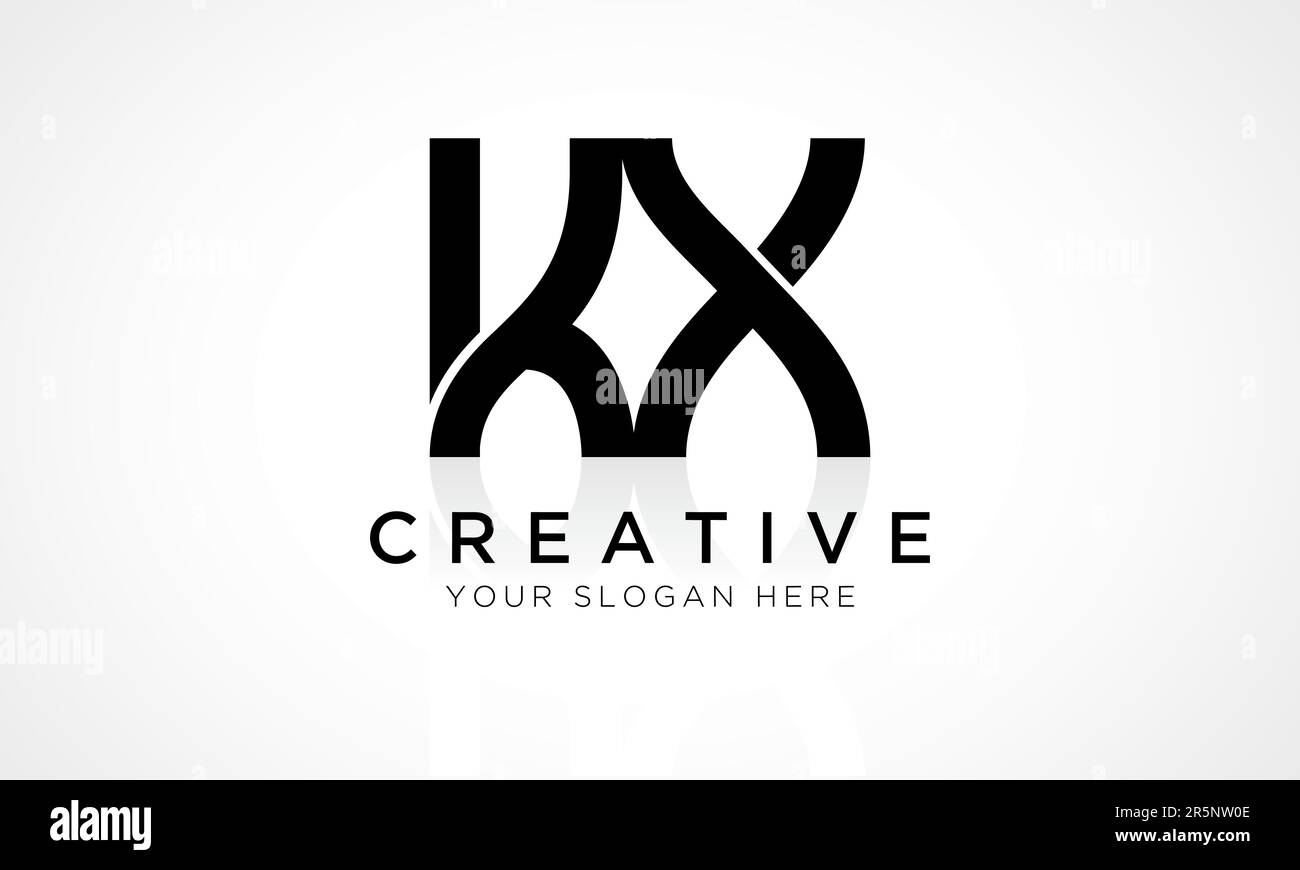 KX Letter Logo Design Vector Template. Alphabet Initial Letter KX Logo ...