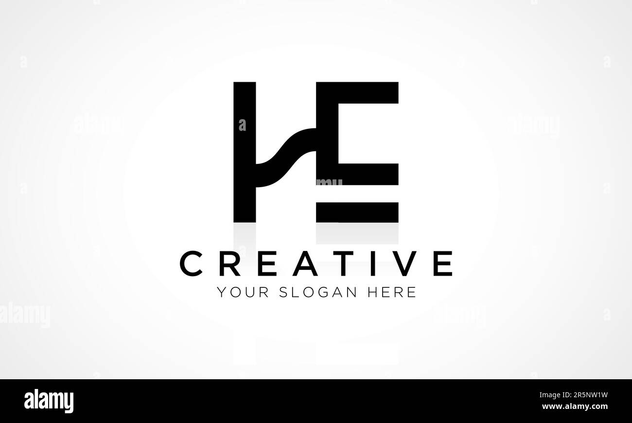 HE Letter Logo Design Vector Template. Alphabet Initial Letter HE Logo ...
