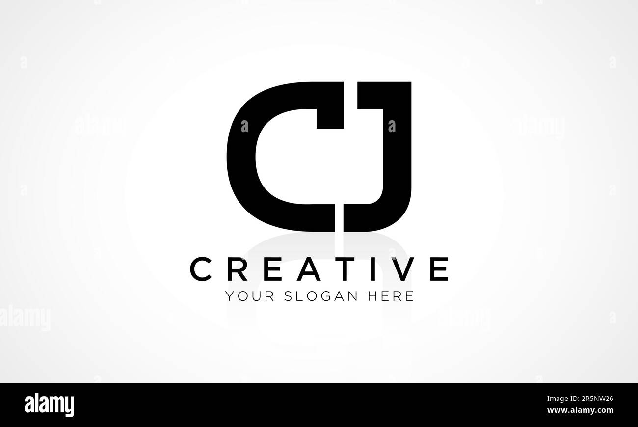 Alphabet Letter Cj Logo Design With Glossy Reflection Vector Icon ...