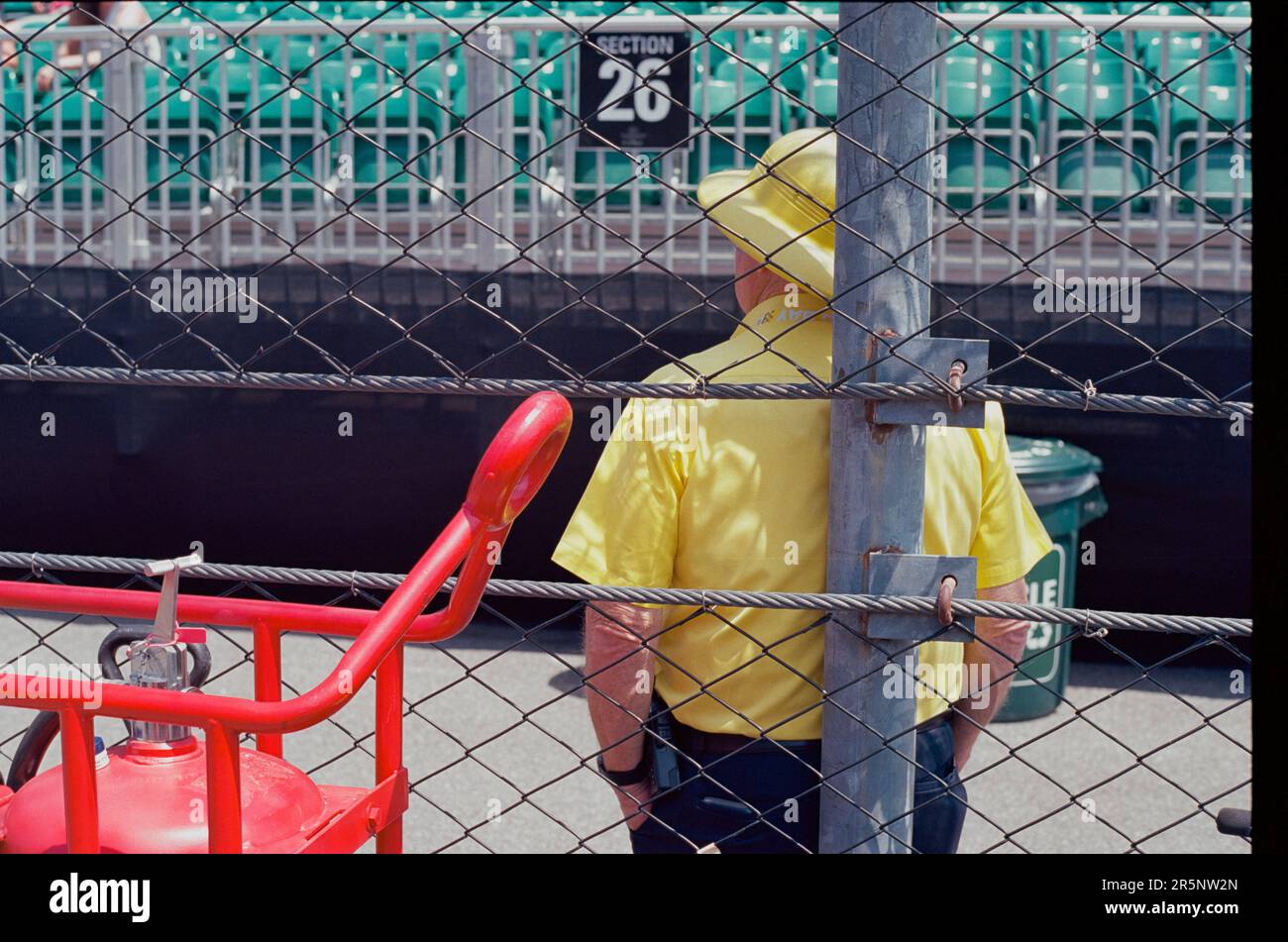 INDIANAPOLIS, INDIANA, UNITED STATES - 2023/05/22: A safety officer ...