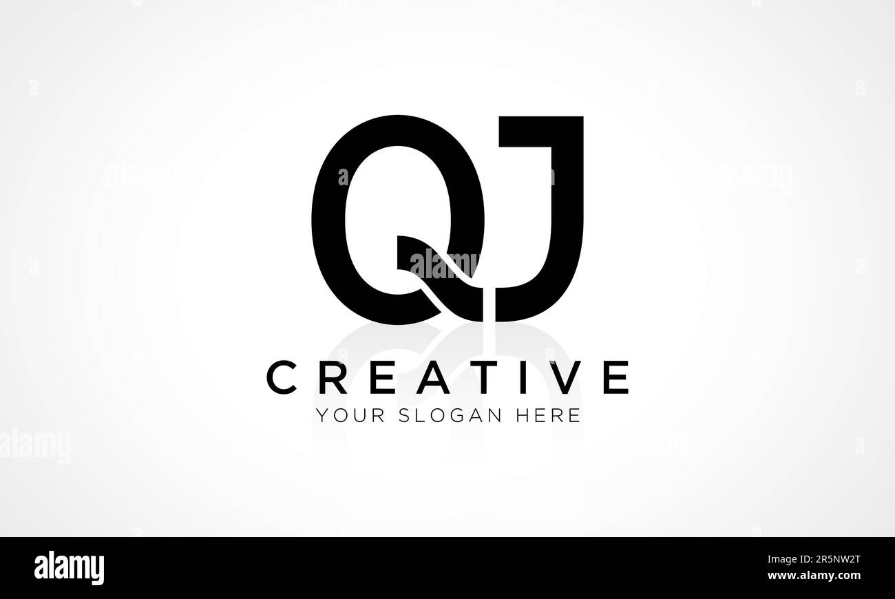 Alphabet Letter Qj Logo Design With Glossy Reflection Vector Icon ...