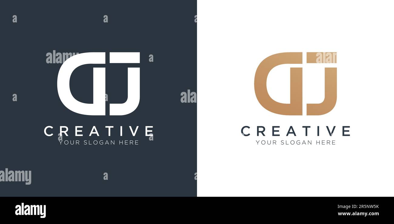 Luxury Letter Dj Logo Template In Gold And White Color. Initial Luxury ...