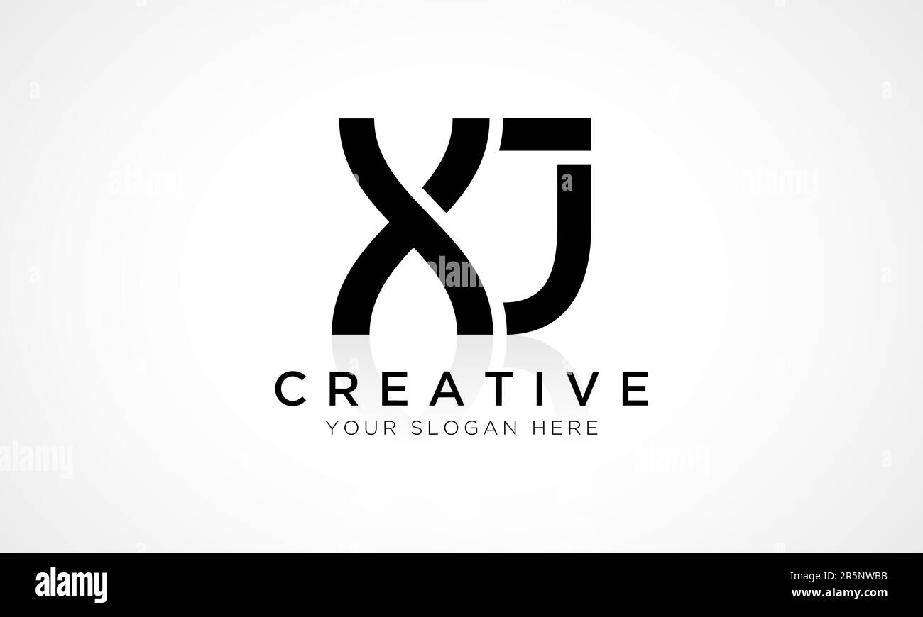 Alphabet Letter Xj Logo Design With Glossy Reflection Vector Icon ...