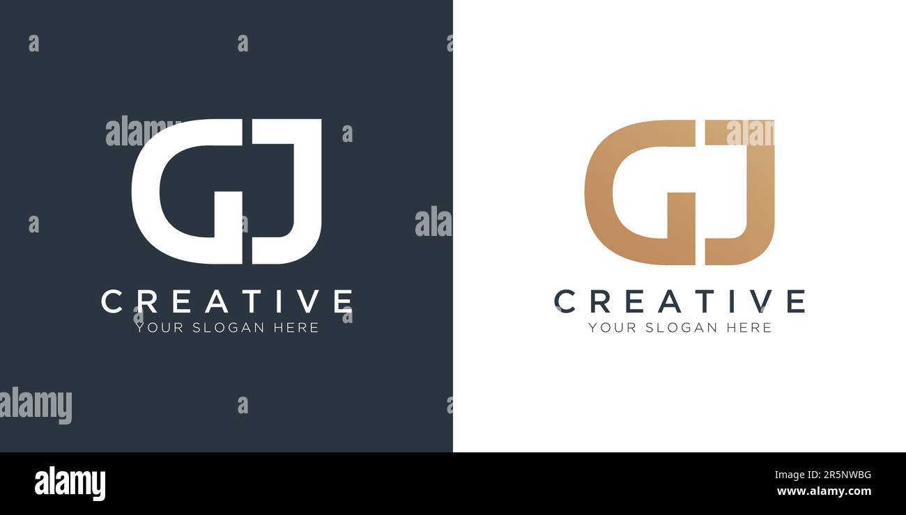 Luxury Letter Gj Logo Template In Gold And White Color. Initial Luxury Gj Letter Logo Design ...