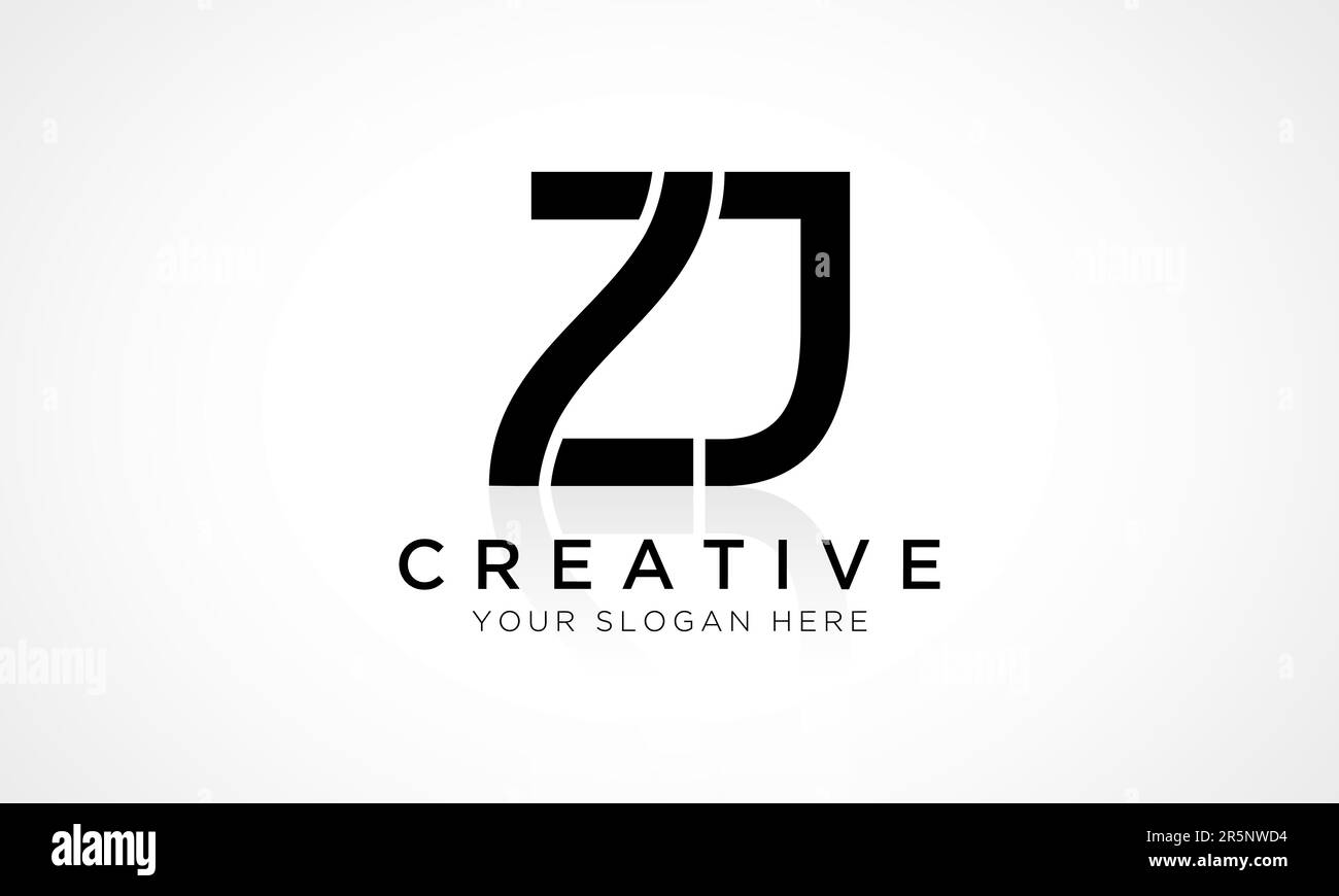 Alphabet Letter Zj Logo Design With Glossy Reflection Vector Icon Illustration. Initial Letter ...