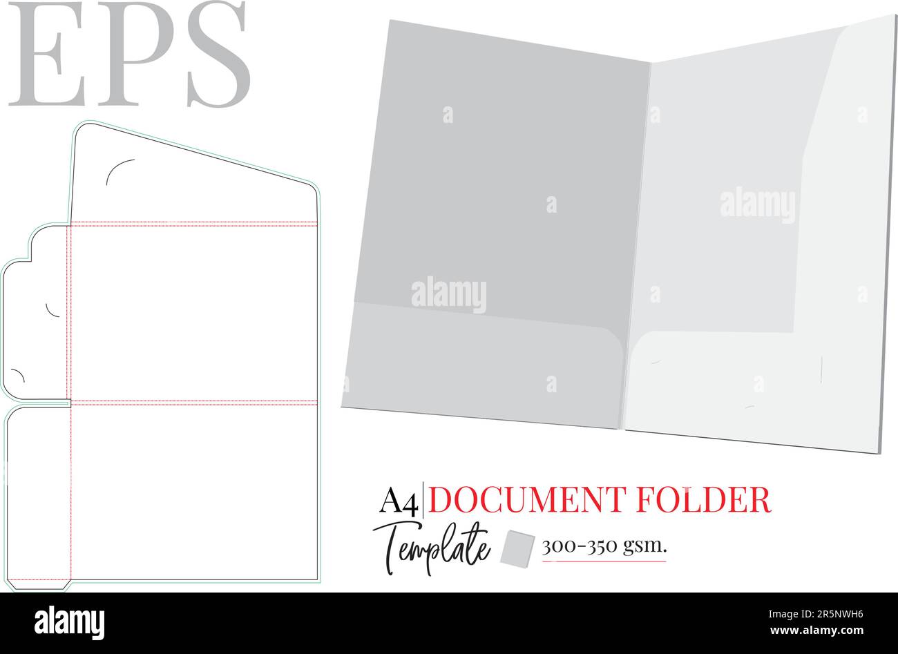 Document Folder Template A4. Vector with die cut, laser cut layers ...