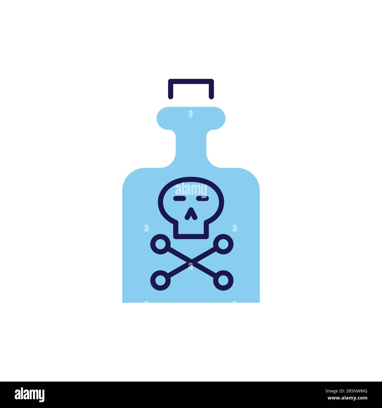 Poison related vector line icon. Skull and bones, bottle. Isolated on ...